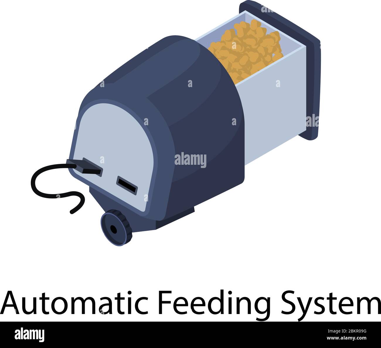 Aquarium automatic feeding system icon. Isometric of aquarium automatic ...