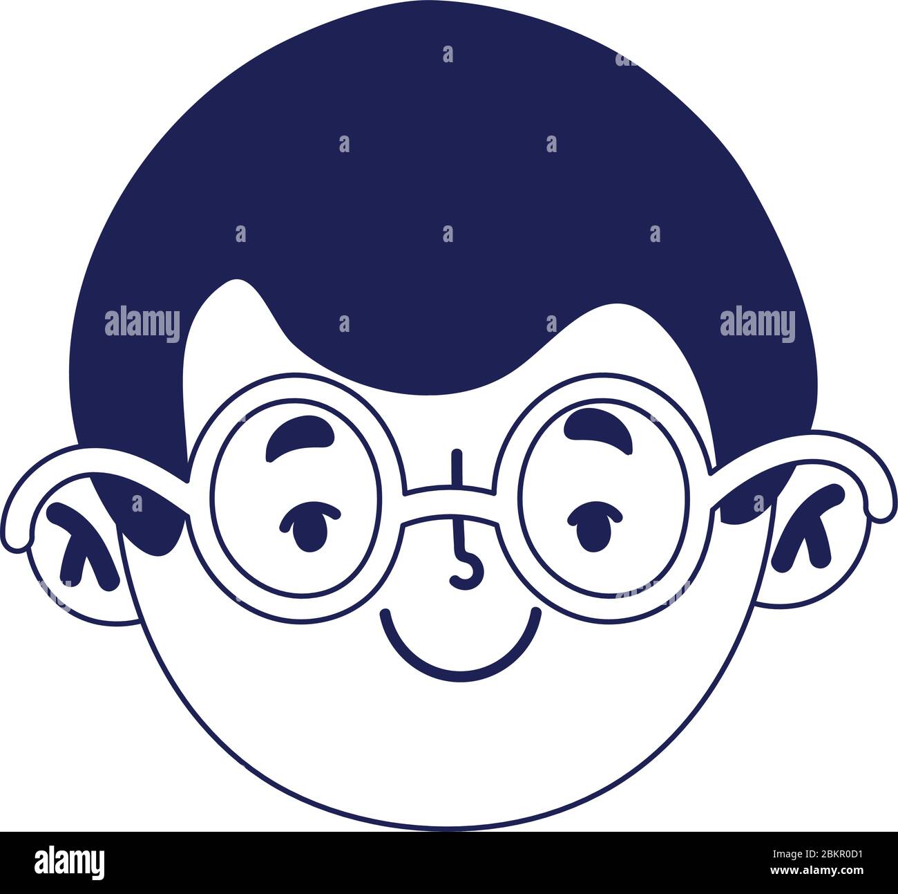 boy face character avatar isolated icon on white background vector ...