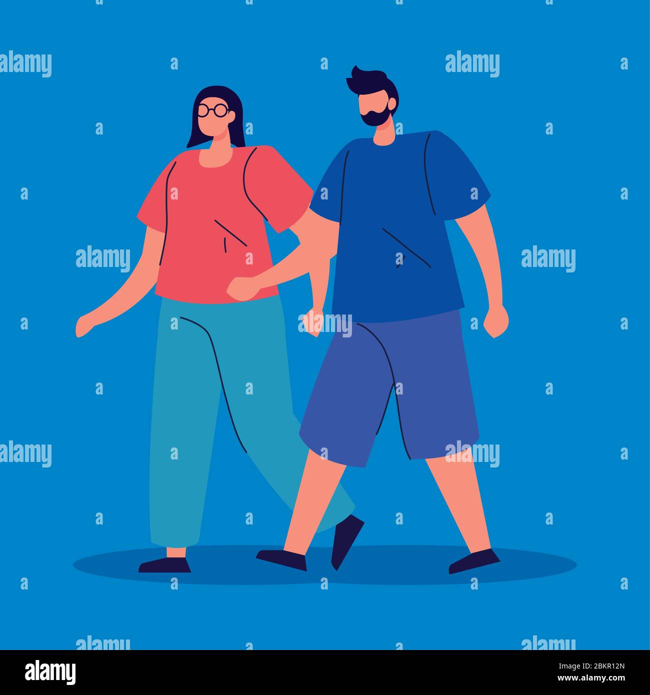 couple walking avatar characters icons Stock Vector Image & Art - Alamy