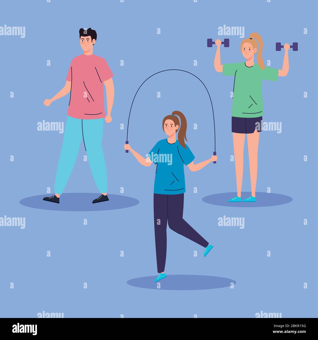 group of people practicing exercise Stock Vector Image & Art - Alamy