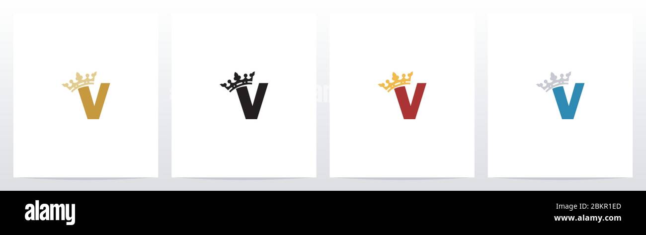 Crown letter v Stock Vector Images - Alamy