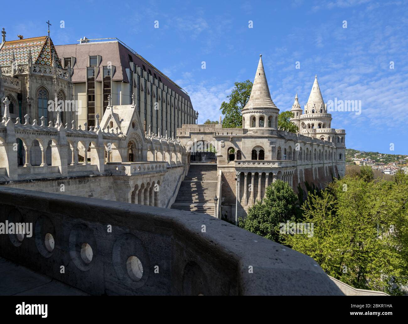 View of the Fisherman's Bastion which is one of the symbols of the ...