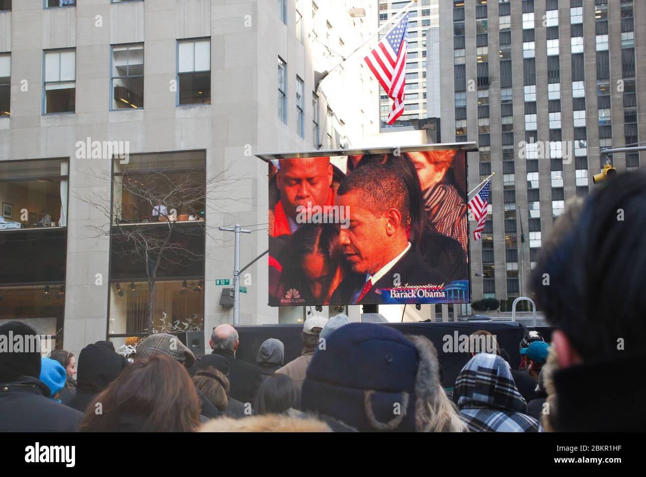 Barack Obama Inaugaration Screening TV in Rockefeller Center, 45 ...