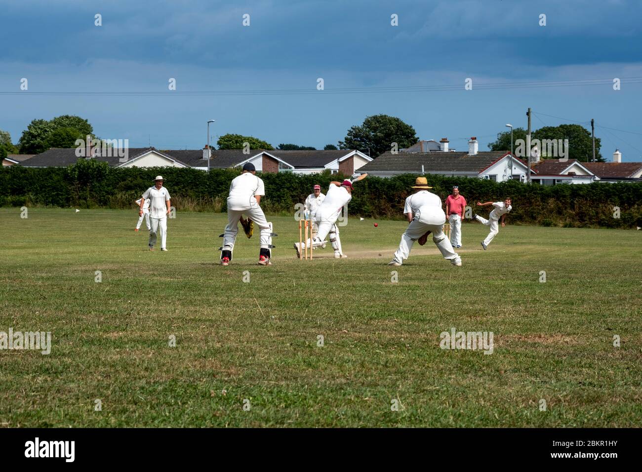 Village cricket match at Stoke Fleming, Devon Stock Photo - Alamy