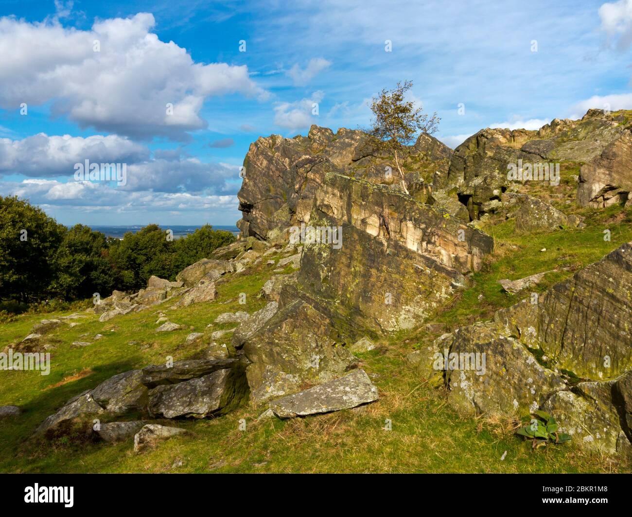 Igneous rocks at Beacon Hill Country Park near Loughborough in ...