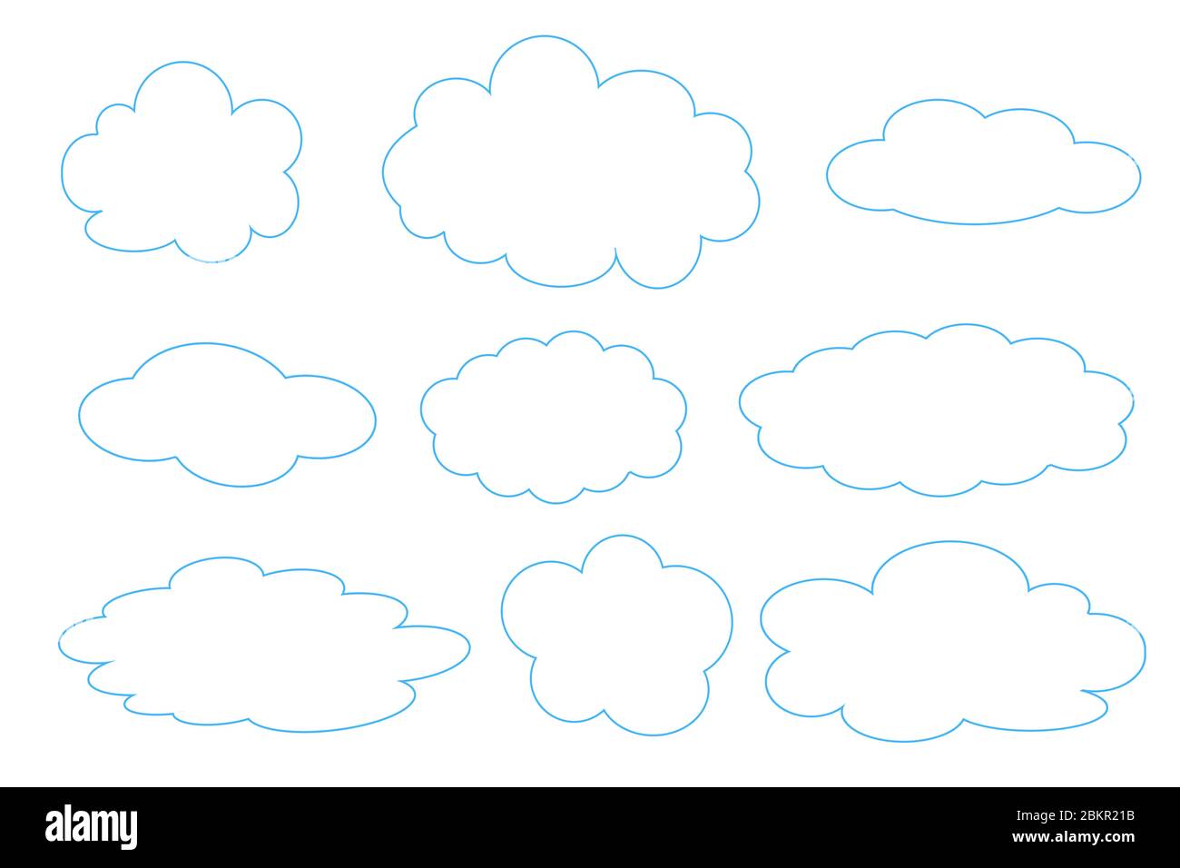 Set of different clouds outline on white background Stock Photo - Alamy