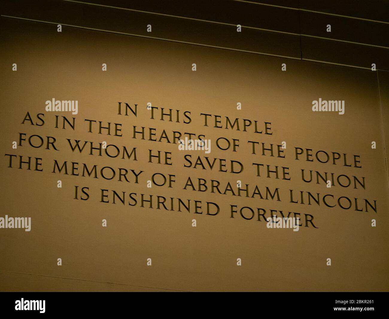 Inscription lincoln memorial hi-res stock photography and images - Alamy