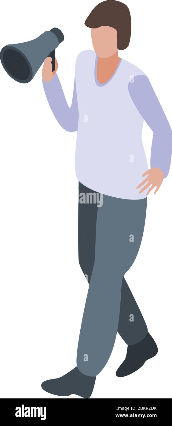 Film director megaphone icon, isometric style Stock Vector Image & Art ...