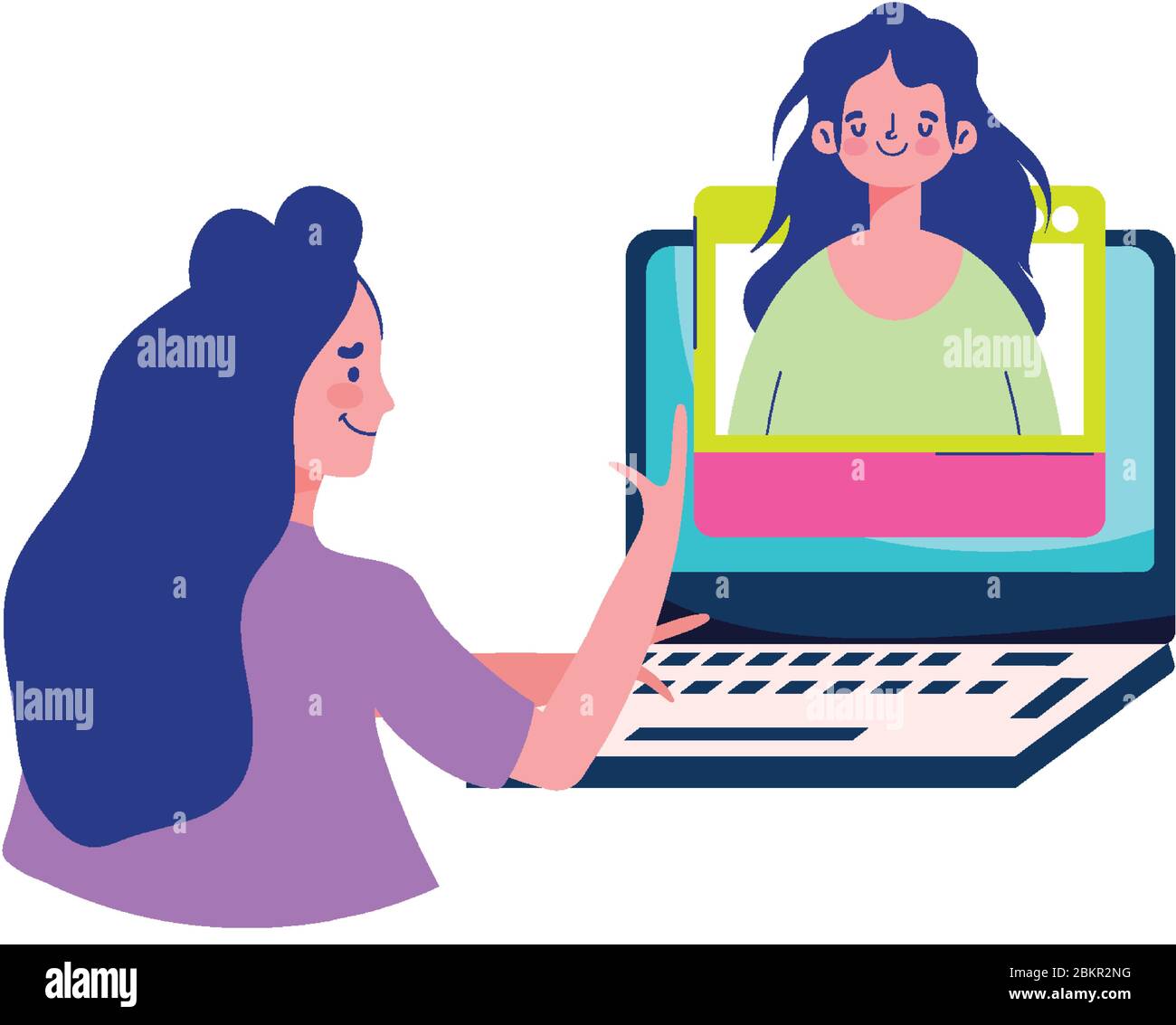 education online, student laptop learning class cartoon vector ...