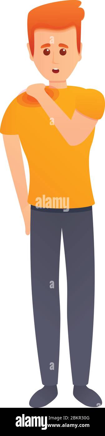 Boy pain shoulder icon. Cartoon of boy pain shoulder vector icon for ...