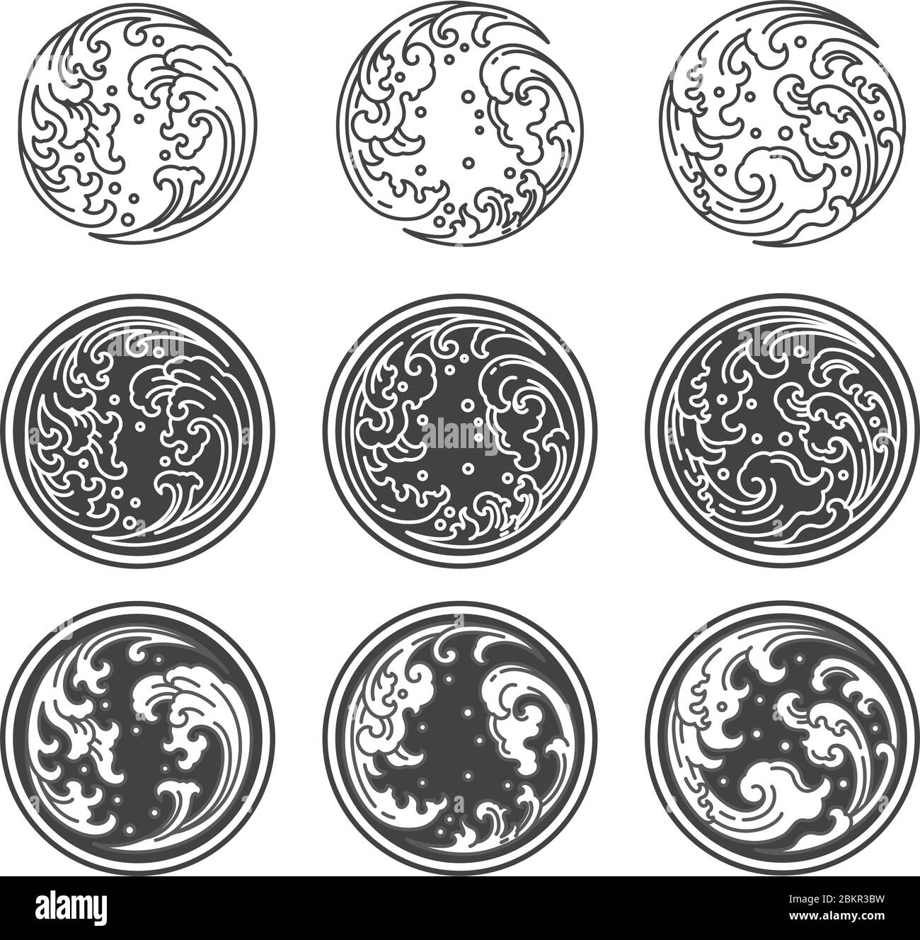 Japanese Waves Outline