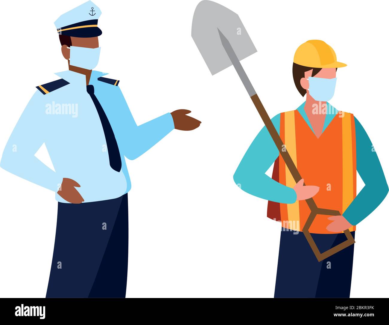 professional men wearing face mask vector illustration design Stock ...