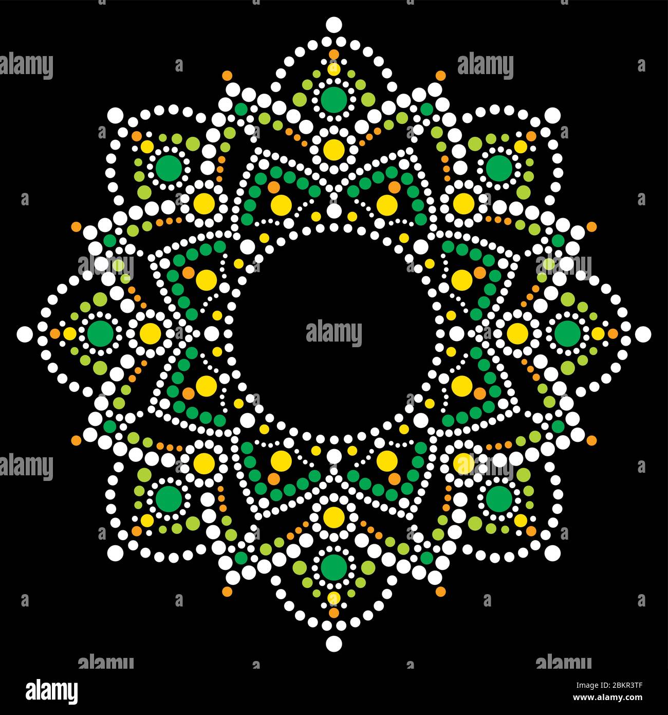 Mandala vector dot art, Aboriginal dot painting, retro folk design ...