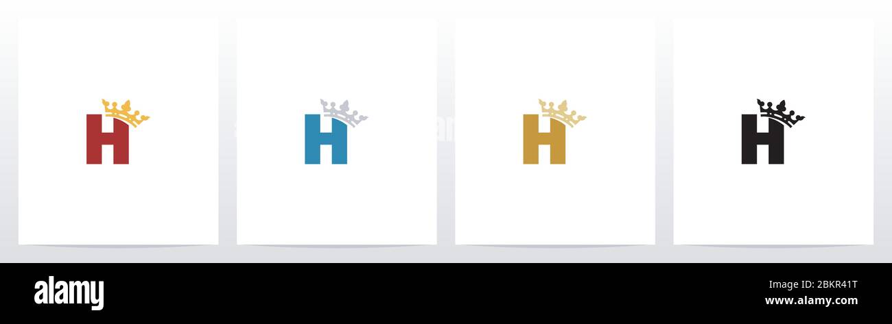 Royal Crown On Letter Logo Design H Stock Vector Image & Art - Alamy