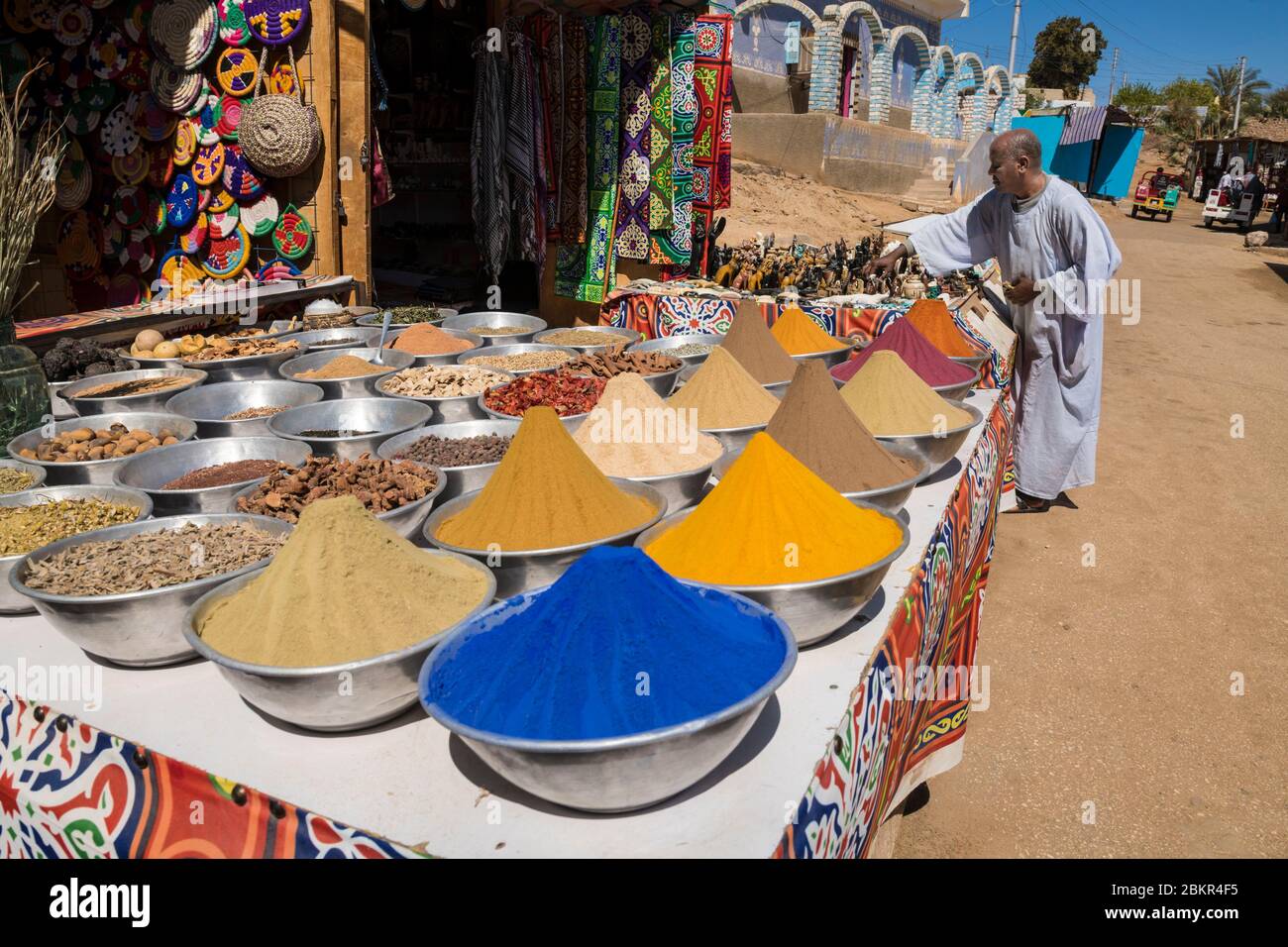 Egypt, Upper Egypt, Nile valley, nubian village around Aswan, spices ...