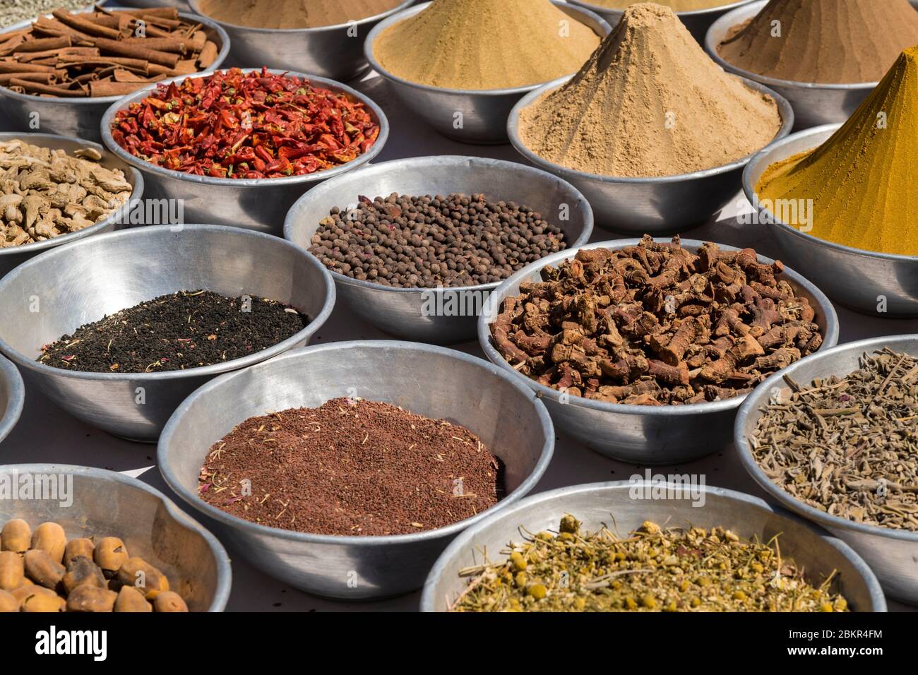 Egypt, Upper Egypt, Nile valley, nubian village around Aswan, spices ...