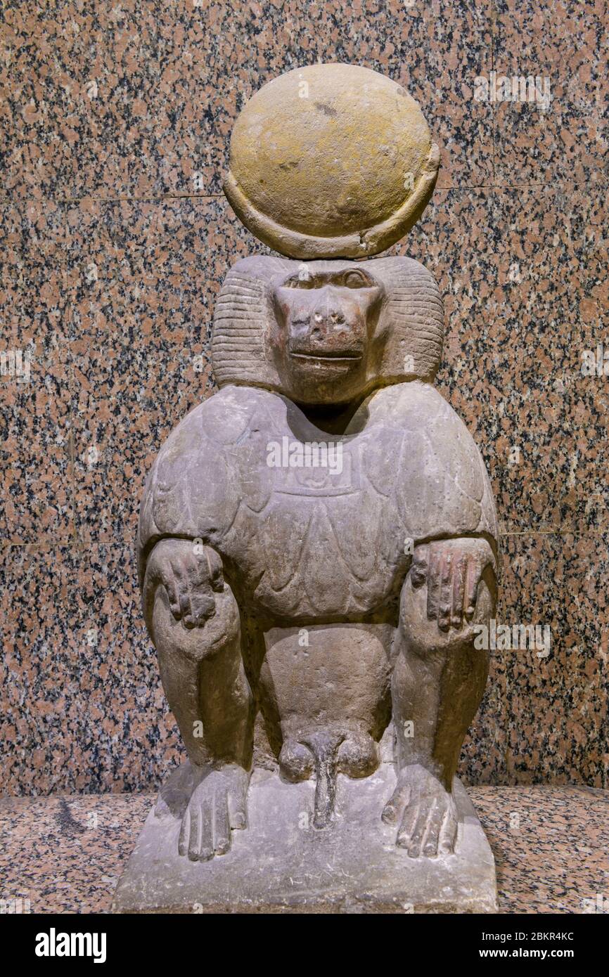 Egypt, Upper Egypt, Nile valley, Aswan, Nubia Museum, Statue of God ...