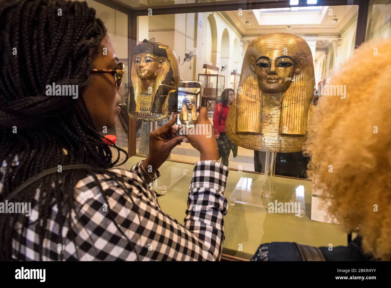 Egypt, Cairo, Egyptian museum of Cairo, funeral masks of Yuya mummy ...