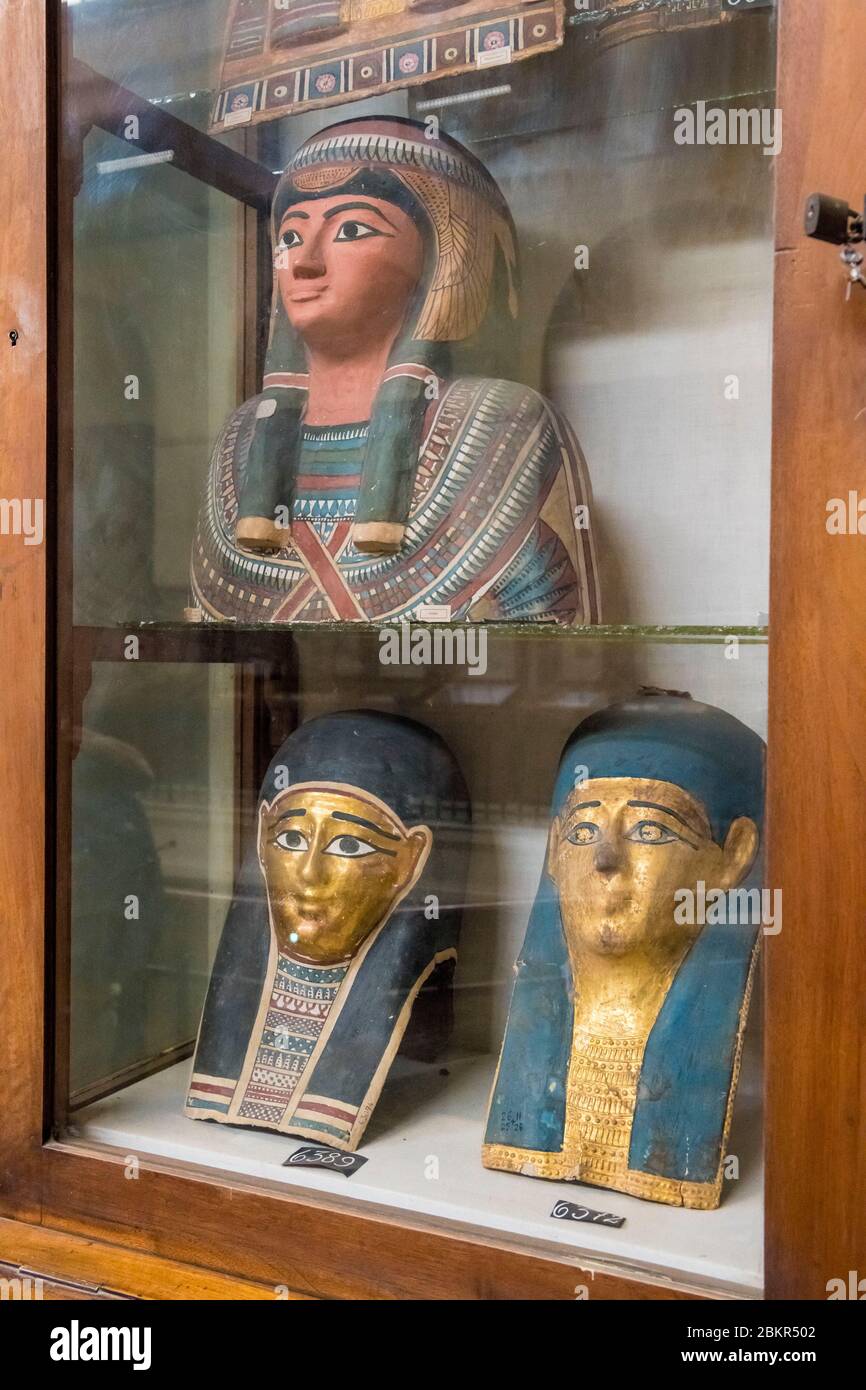 Egypt, Cairo, Egyptian museum of Cairo, funeral masks Stock Photo - Alamy