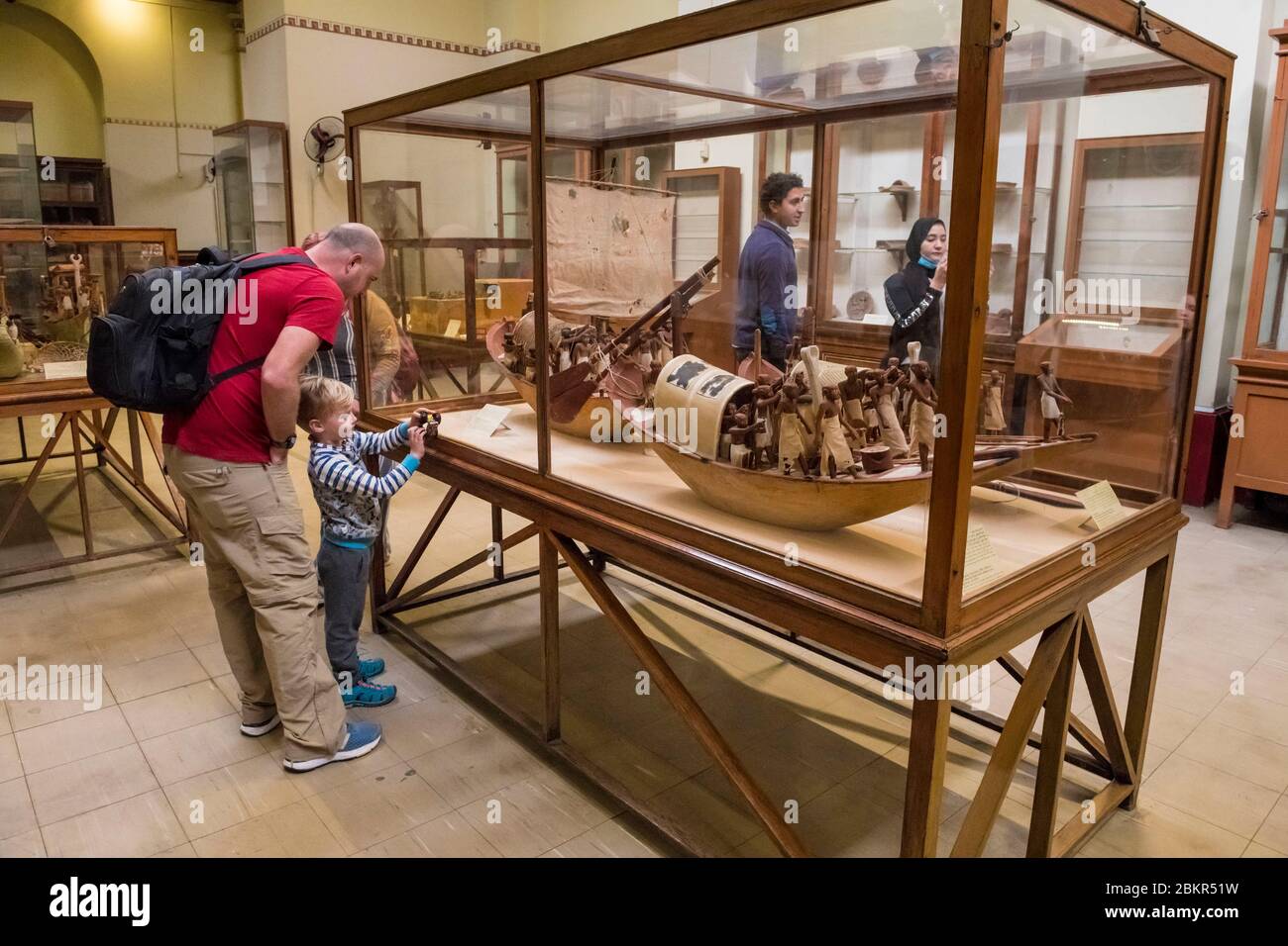 Egypt, Cairo, Egyptian museum of Cairo, funerary boats from the tomb of ...