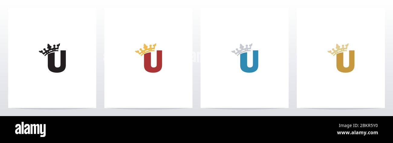 Royal Crown On Letter Logo Design U Stock Vector Image & Art - Alamy