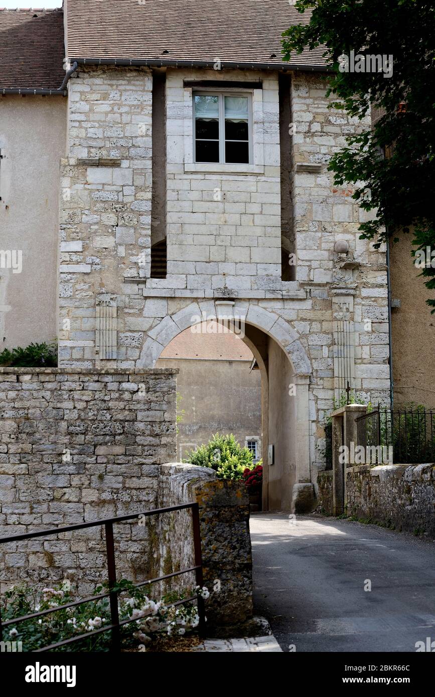France, Haute Saone, Marnay, castle, medieval drawbridge gate Stock ...