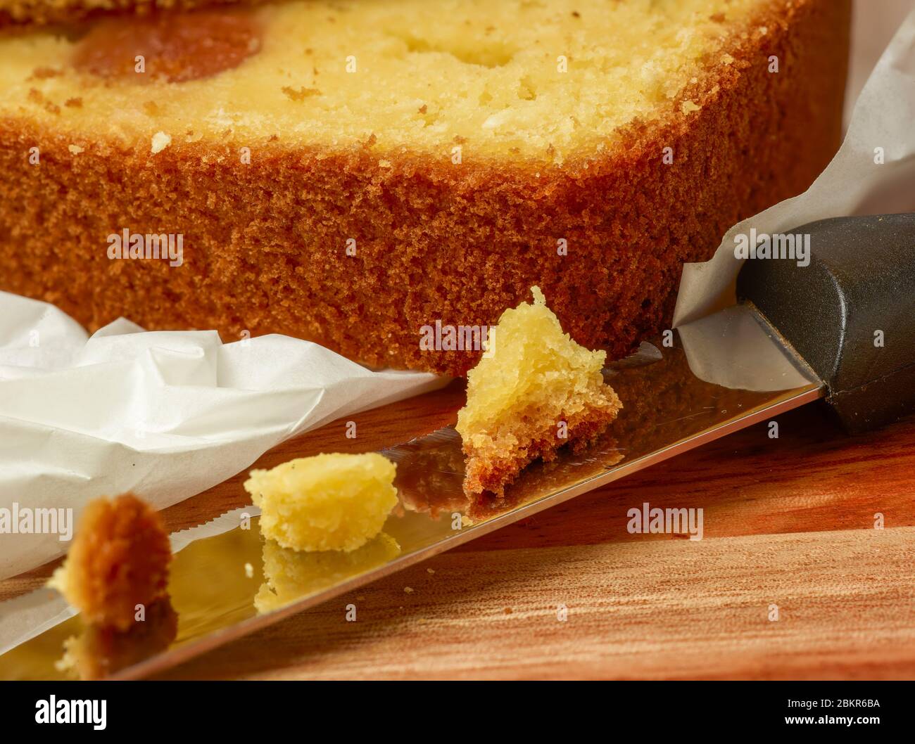 Slices of cornbread made with cherries, food still-life Stock Photo - Alamy