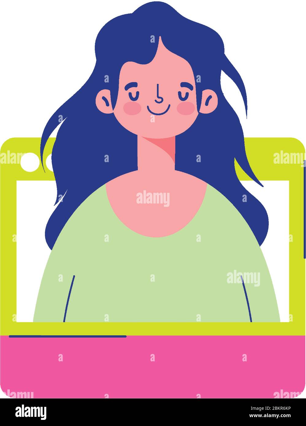 education online, student girl character website virtual class vector ...