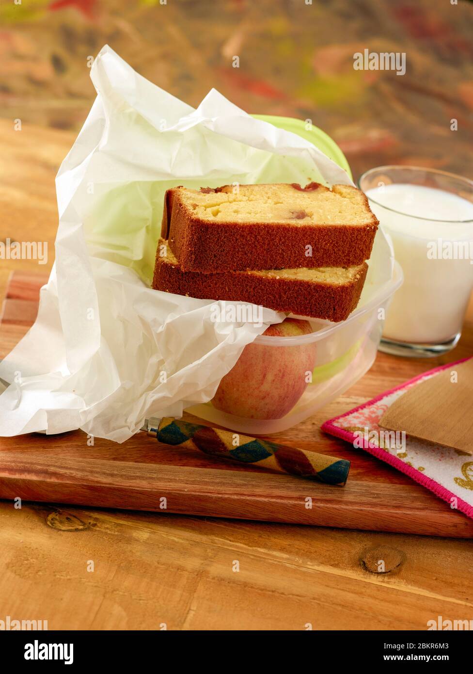 Slices of cornbread made with cherries, food still-life Stock Photo - Alamy