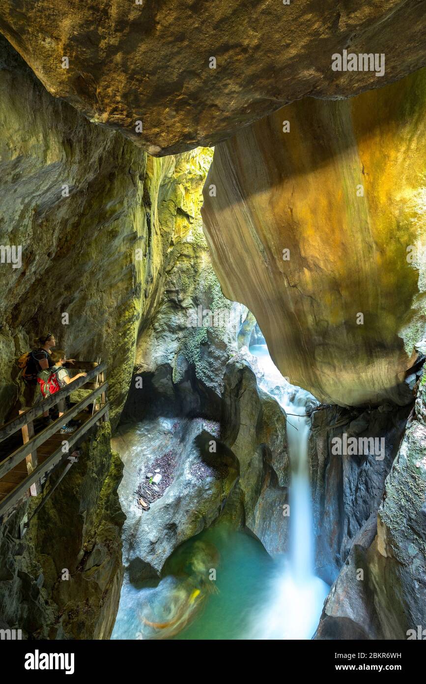 Switzerland, Valais, Trient, Trient valley, Espace MontBlanc, Gorges de ...