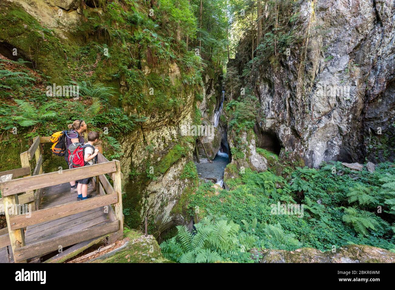 Switzerland, Valais, Trient, Trient valley, Espace MontBlanc, Gorges de ...