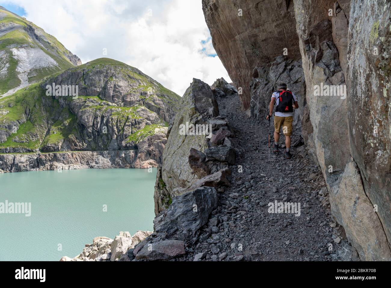 Switzerland, Valais, Trient valley, Finhaut, Lac d'Emosson, Pointe de ...