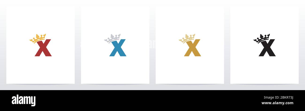 Royal Crown On Letter Logo Design X Stock Vector Image & Art - Alamy