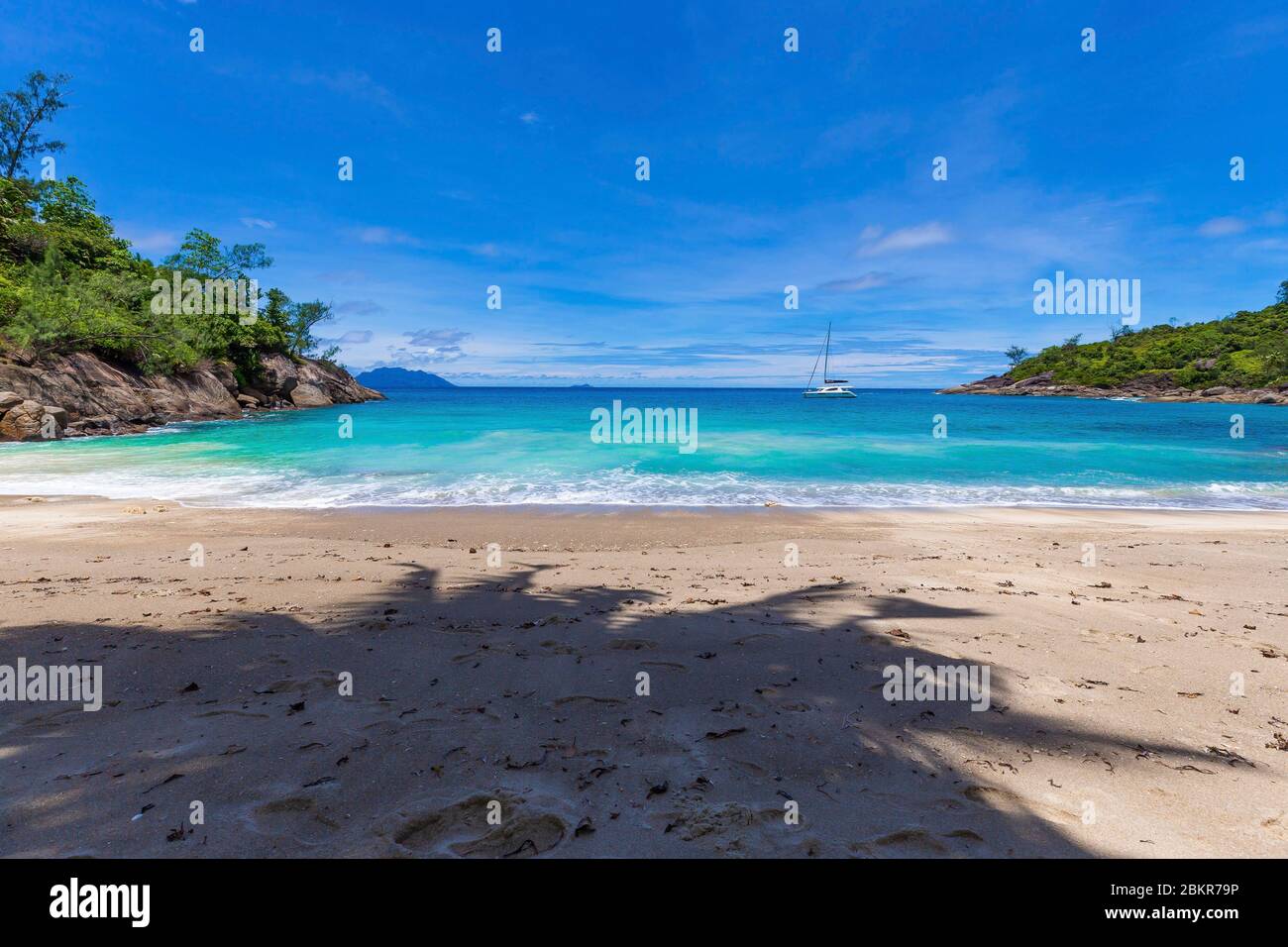 Seychelles, Mah? island, Anse Major, Moorings 4800 sailing boat at the ...