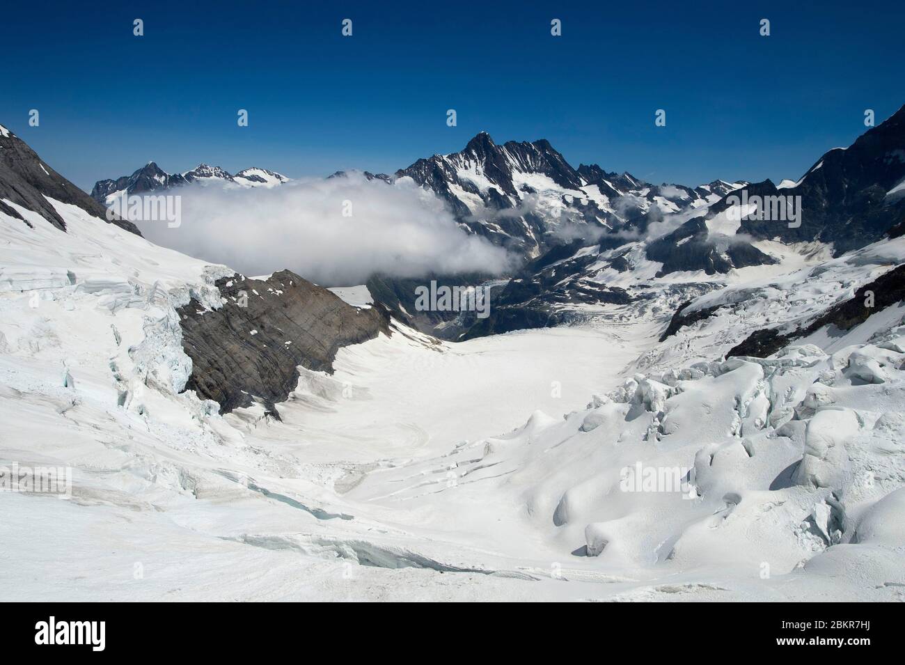 Switzerland, Bernese Oberland, Interlaken, in the Jungfrau tunnel, stop ...