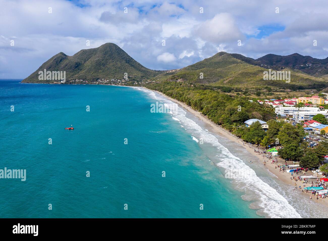 France, Martinique, Baie du Diamant, Diamant beach the old volcano of ...