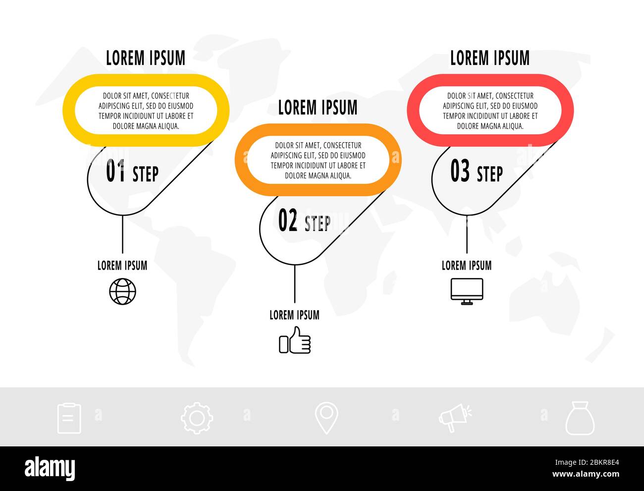 Vector infographics design template with 3 labels and icons. Vector line concept. Can be used ...