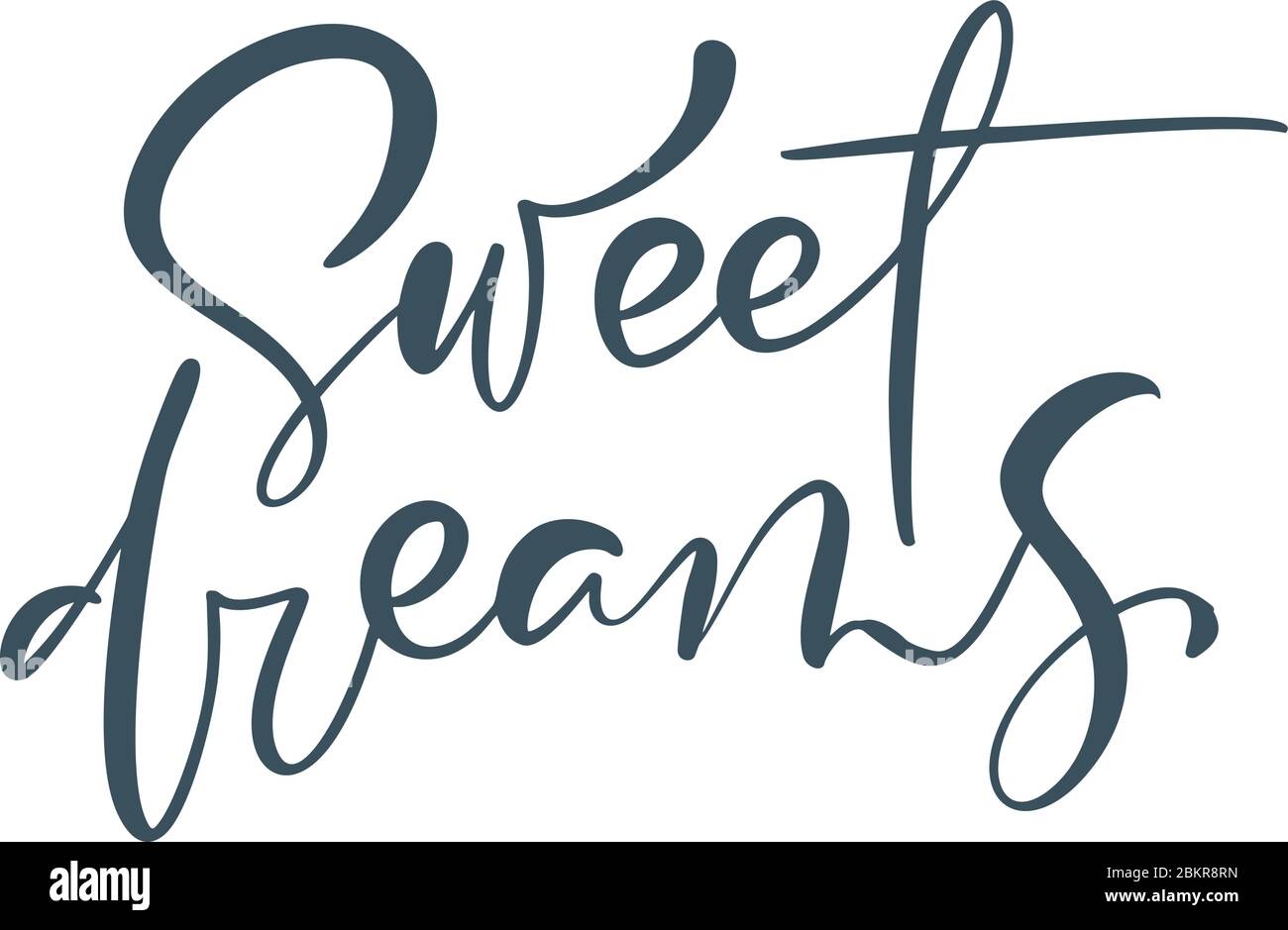 Sweet dreams card. Hand drawn lettering vector art. Modern brush ...