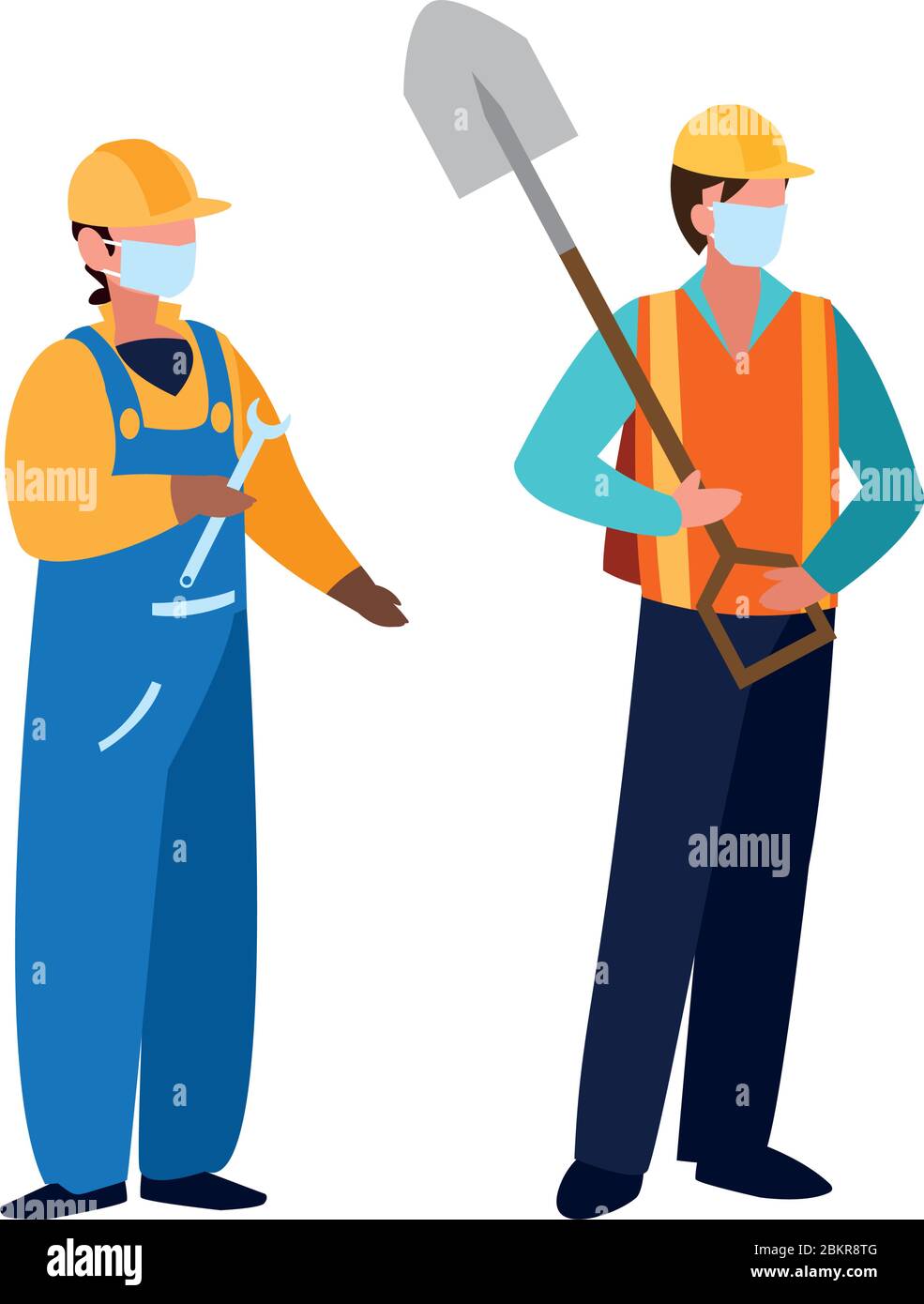 professional men wearing face mask vector illustration design Stock ...