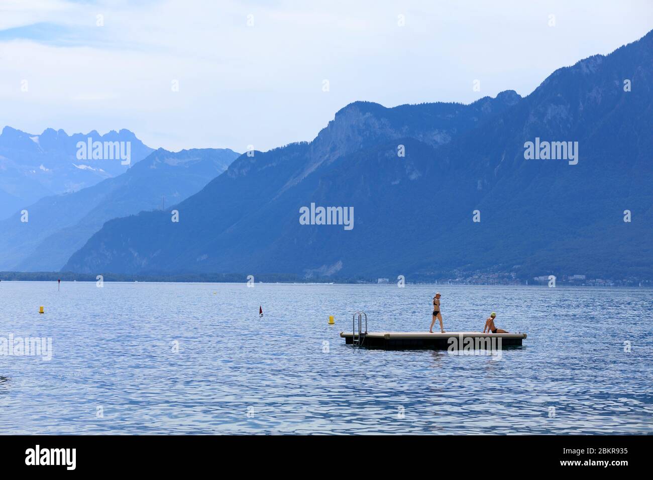 Switzerland, Canton of Vaud, La Tour de Peliz, Lake Geneva Stock Photo ...