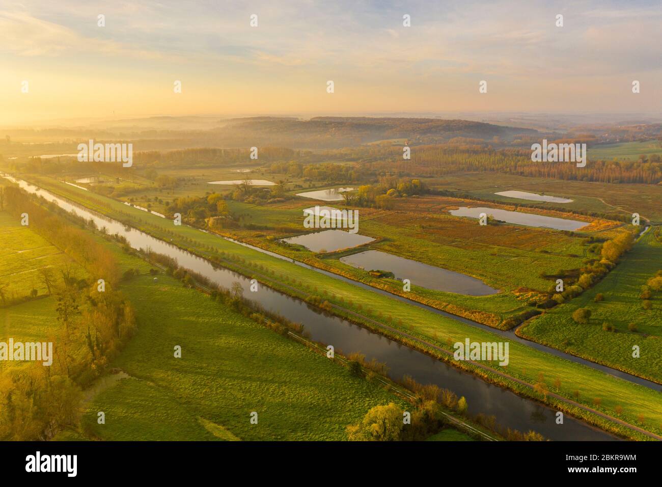 France, Somme (80), Baie de Somme, Port-le-Grand, marsh of the lower ...