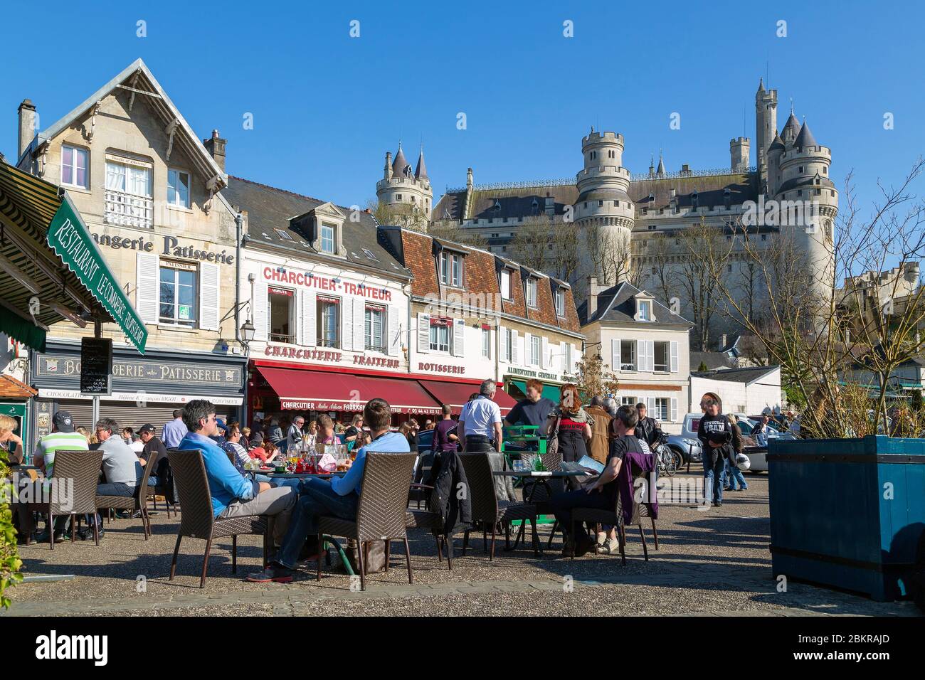 France, Oise, Pierrefonds, Town Hall Square Stock Photo - Alamy
