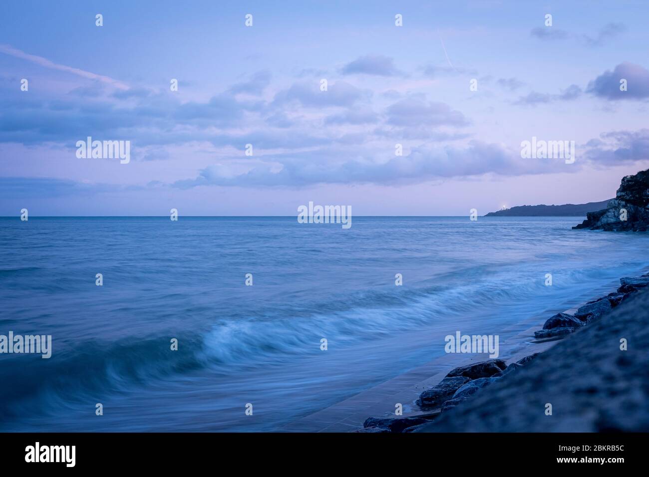 View of Start Point Lighthouse from Torcross, Devon Stock Photo - Alamy