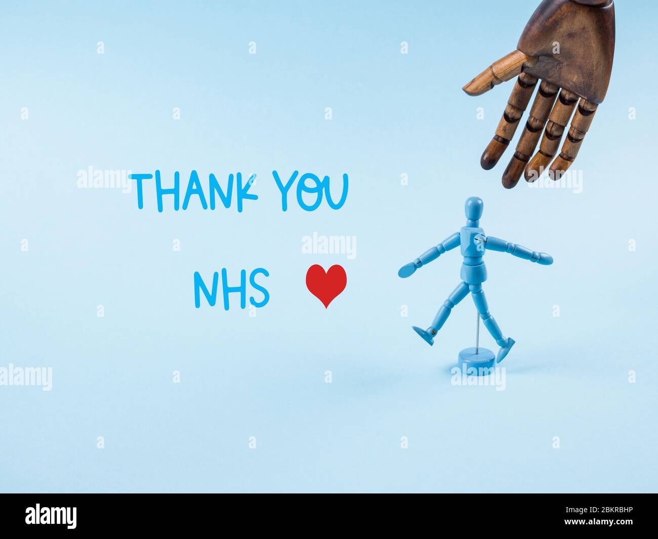 Thank you card for nhs staff on blue background Stock Photo - Alamy