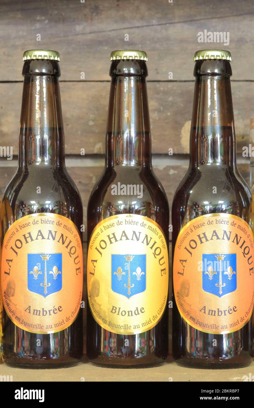 France, Loiret, Orleans, Orleans beer La Johannique (blonde and amber ...
