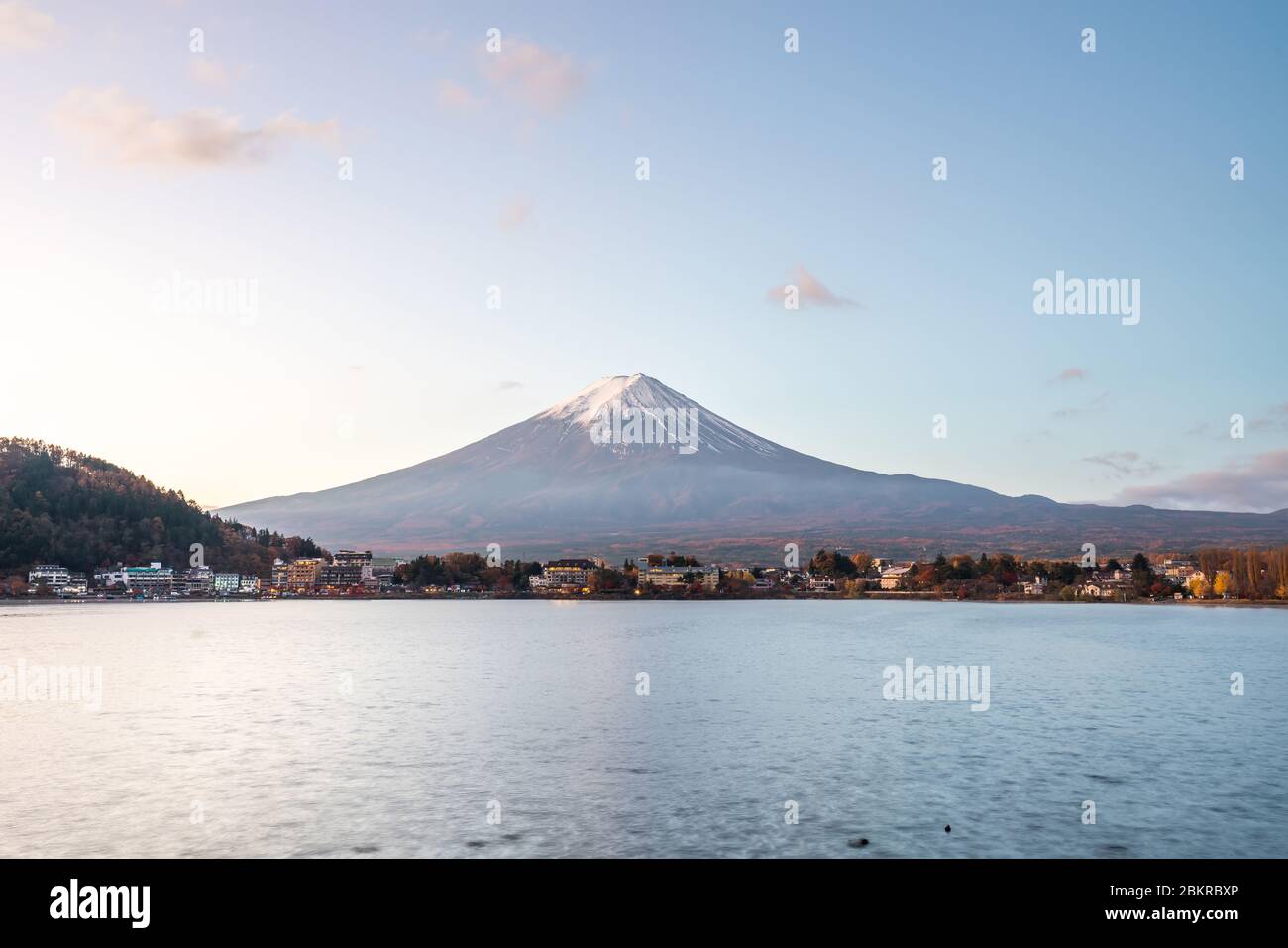 Aerial Panorama Landscape of Fuji Mountain. Iconic and Symbolic Mountain of Japan. Scenic Sunset ...