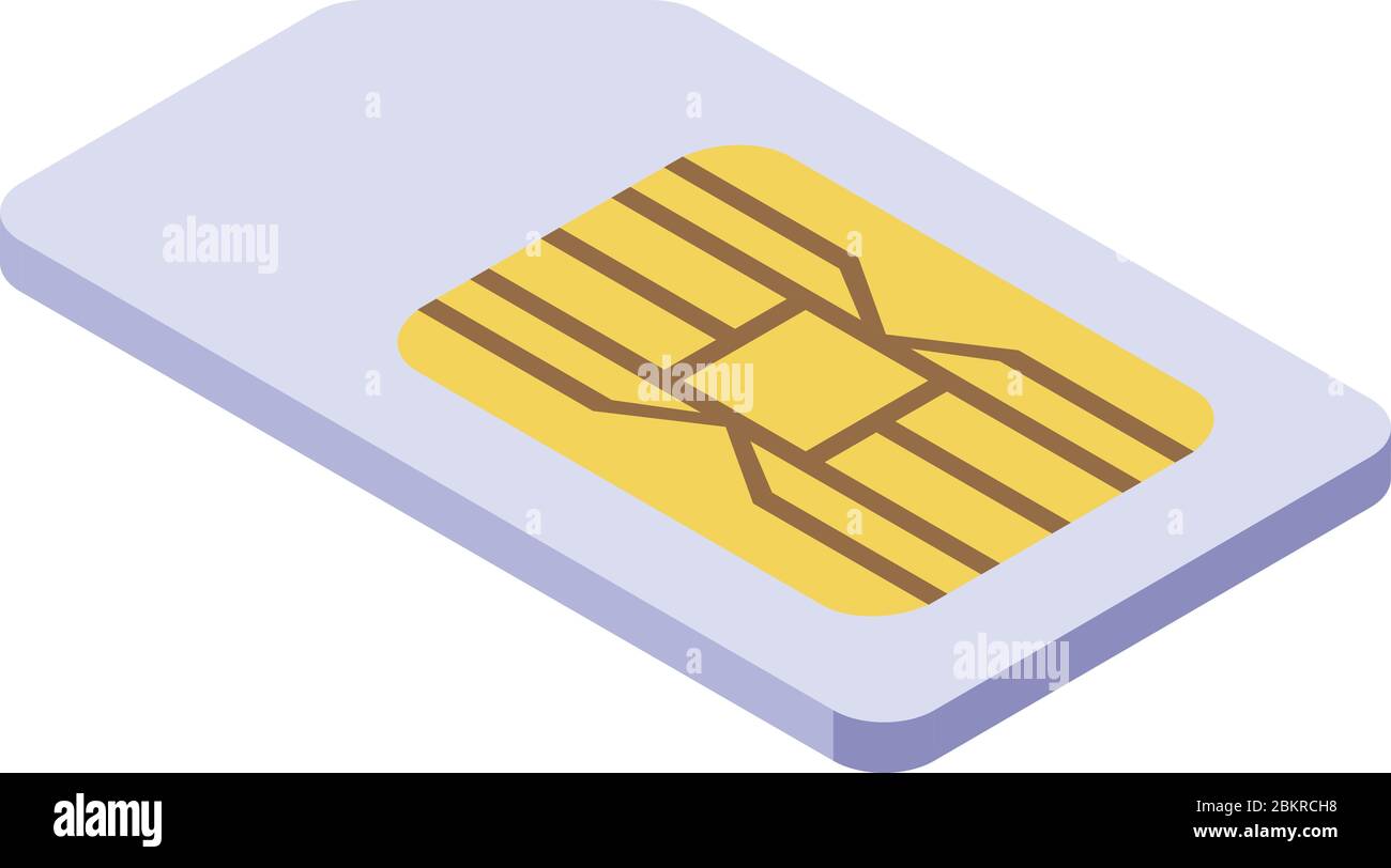 Mobile sim card icon, isometric style Stock Vector Image & Art - Alamy