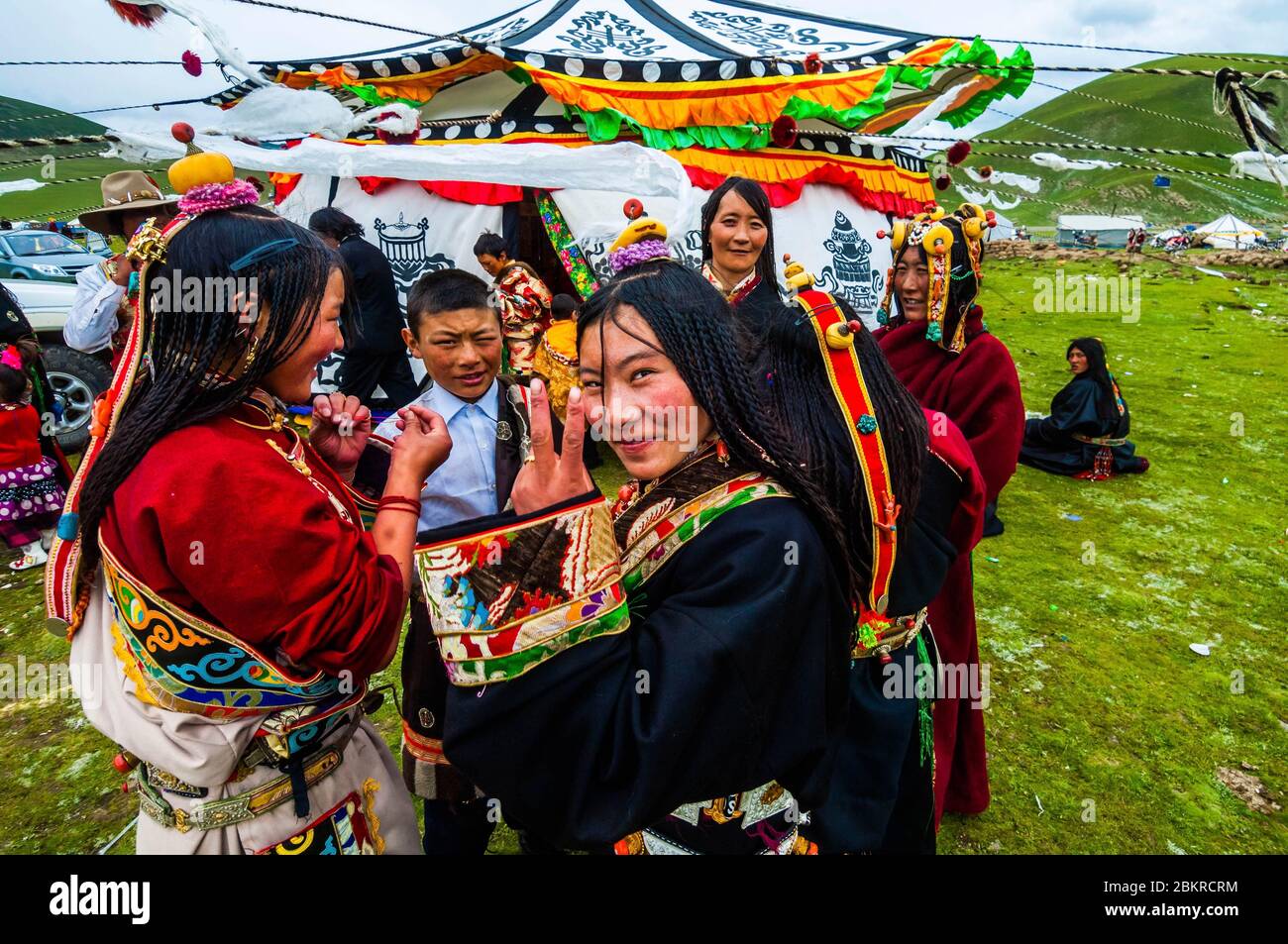 China, eastern Tibet, or Kham, Qinghai, Yushu or Jyekundo, Gyelring ...
