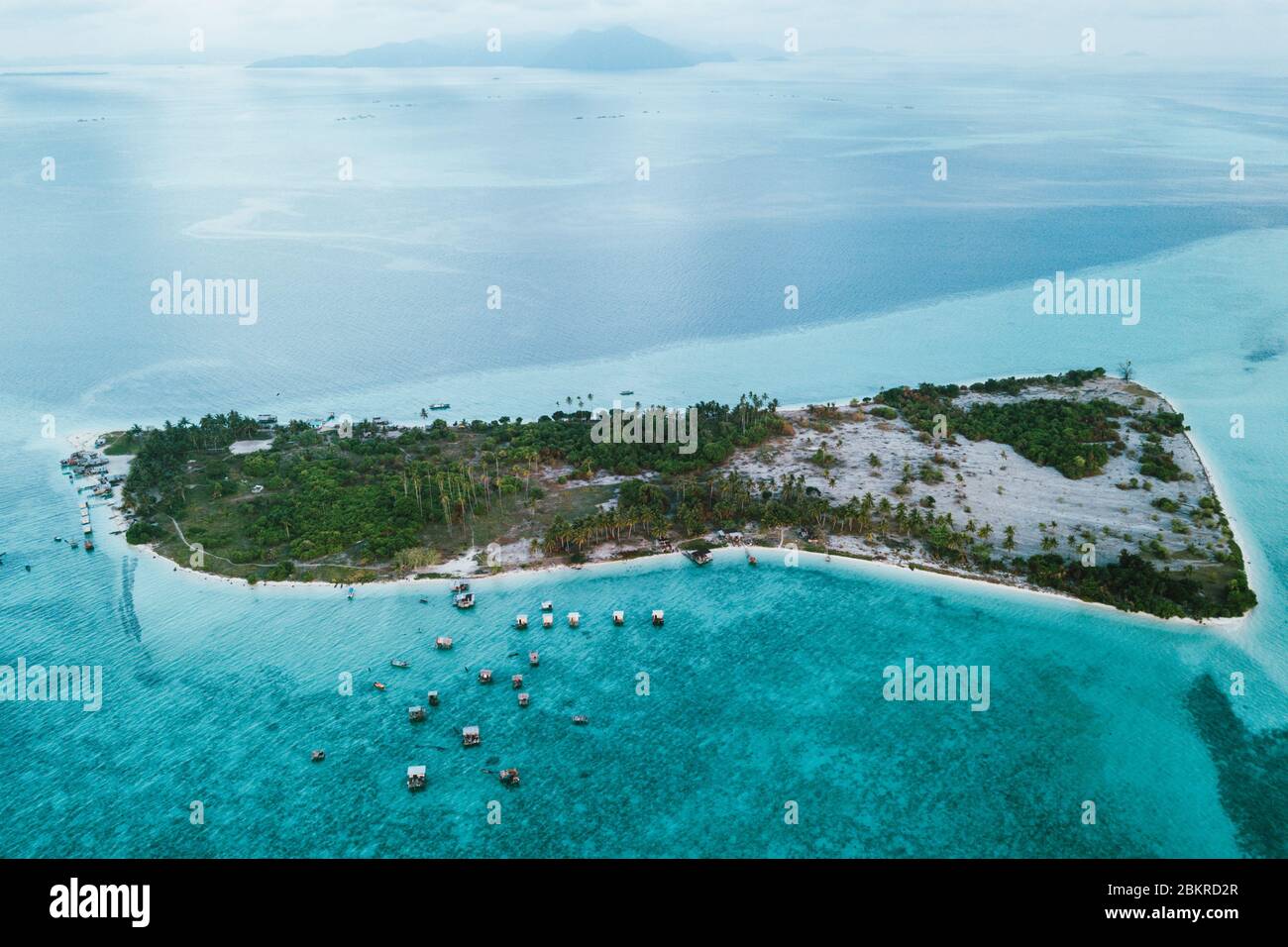 Kota Kinabalu, Sabah, Malaysia - 26 April 2020 - Aerial view of Maiga ...