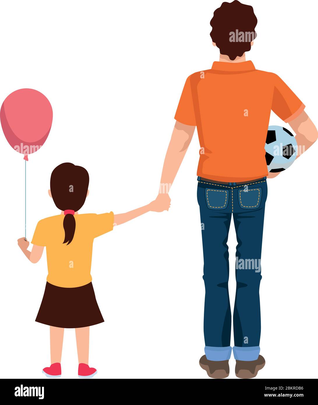 dear father with soccer balloon and daughter Stock Vector Image & Art ...